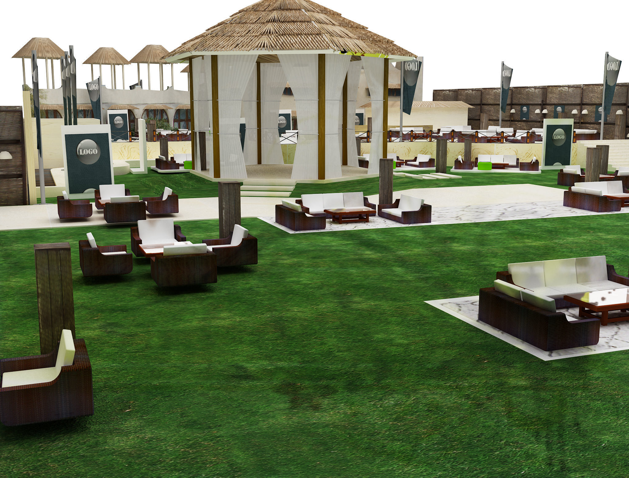 Exterior Design Beach Resort Layout a541 3D model | CGTrader