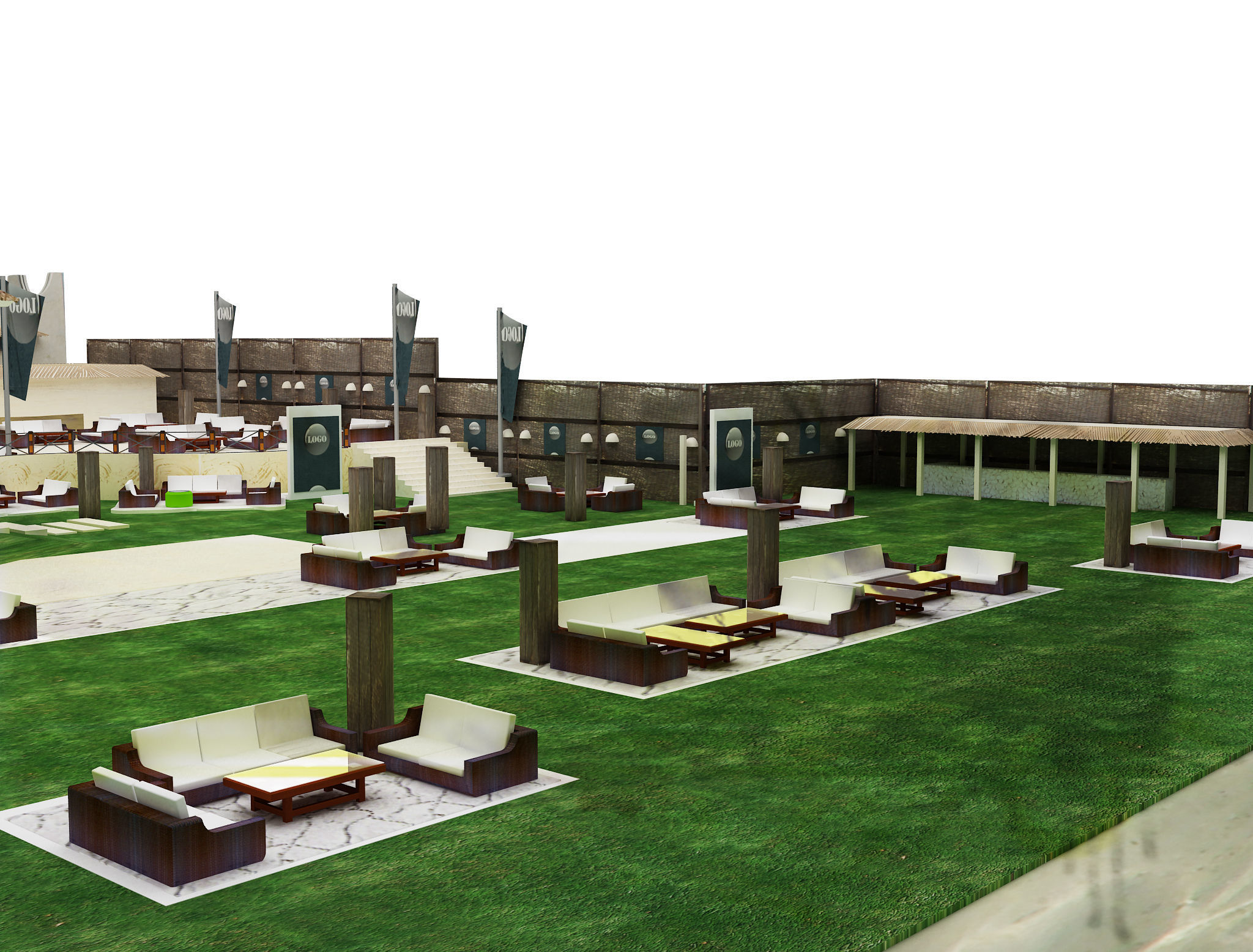 Exterior Design Beach Resort Layout a541 3D model | CGTrader