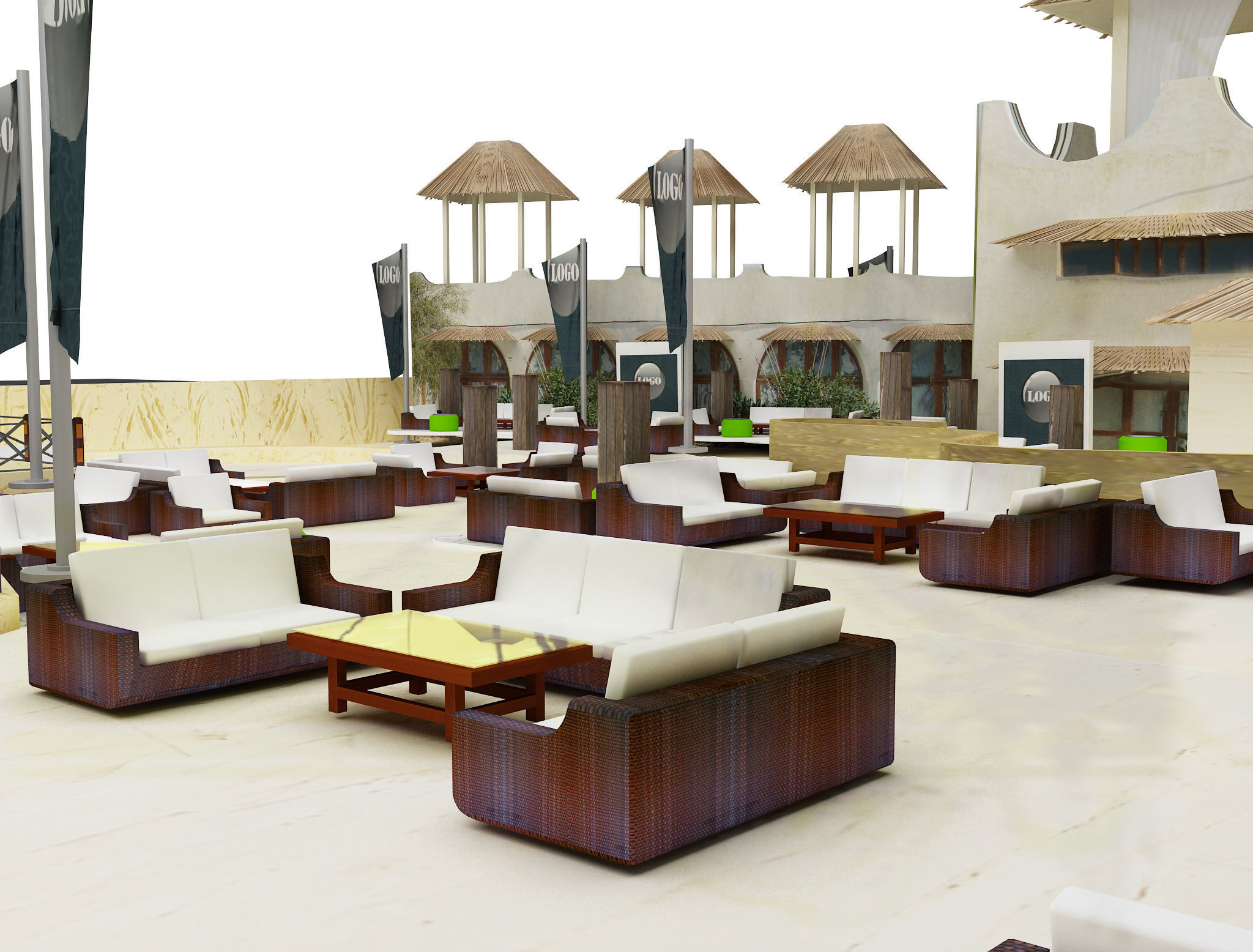 Exterior Design Beach Resort Layout a541 3D model | CGTrader