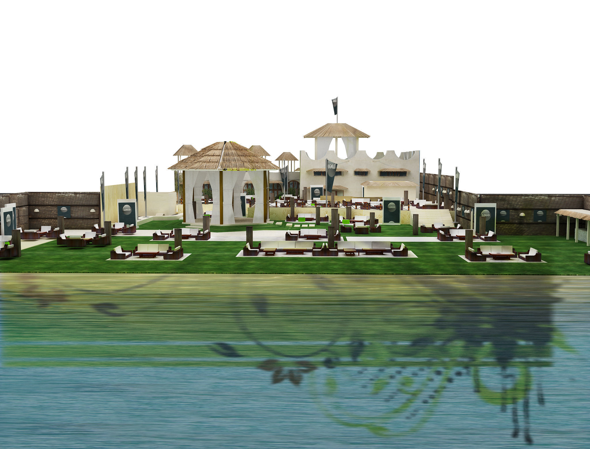 Exterior Design Beach Resort Layout a541 3D model | CGTrader