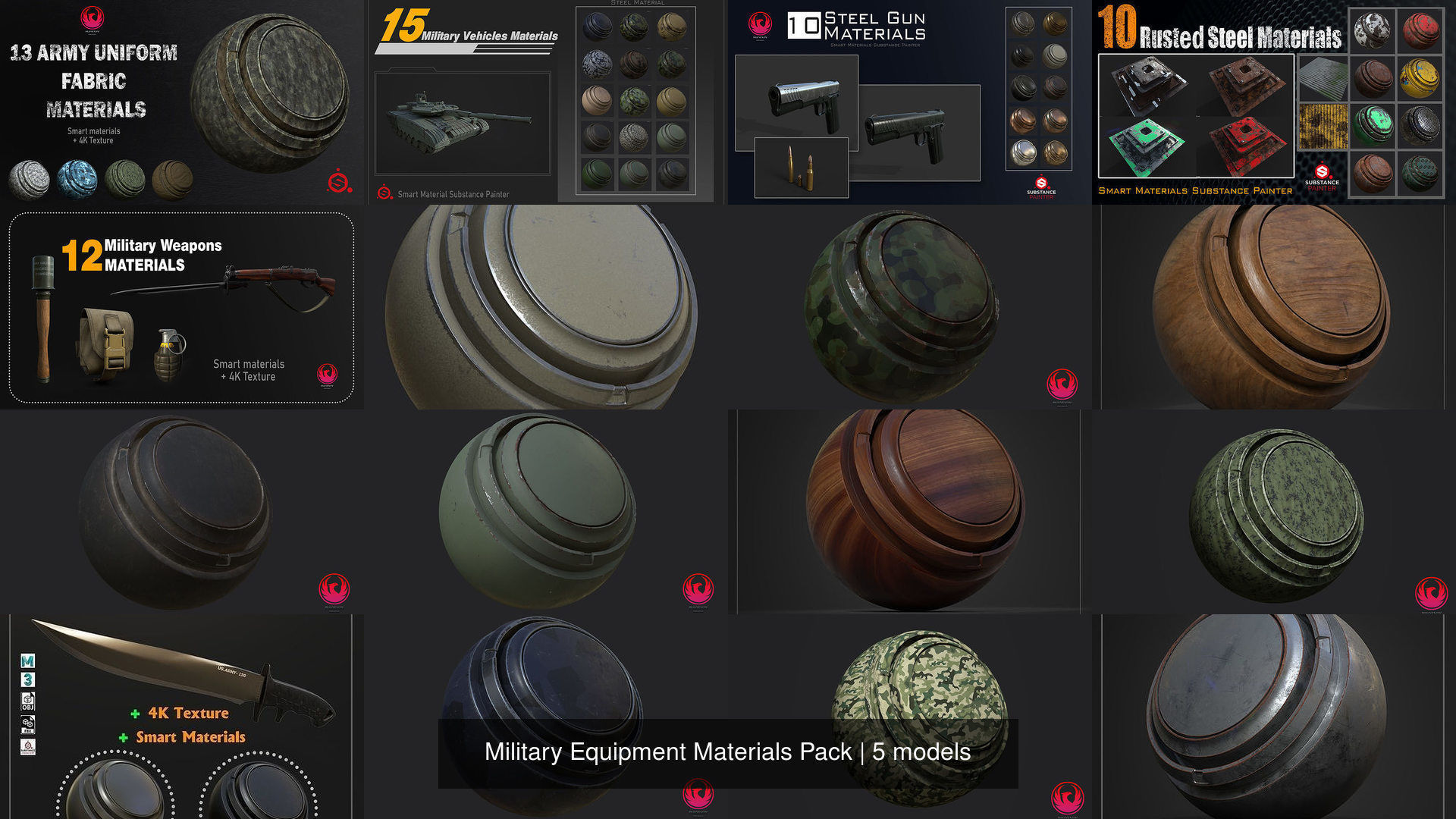 Military Equipment Materials Pack 3D Model Collection | CGTrader