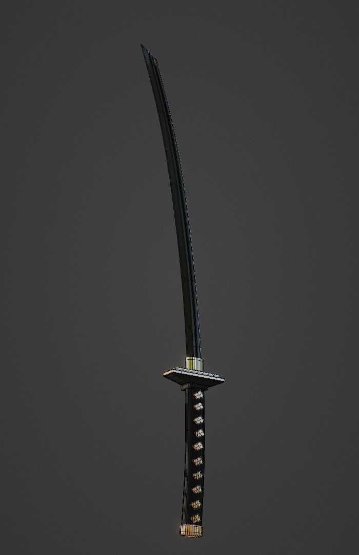 Stylized Katana low-poly game ready free VR / AR / low-poly 3D model ...