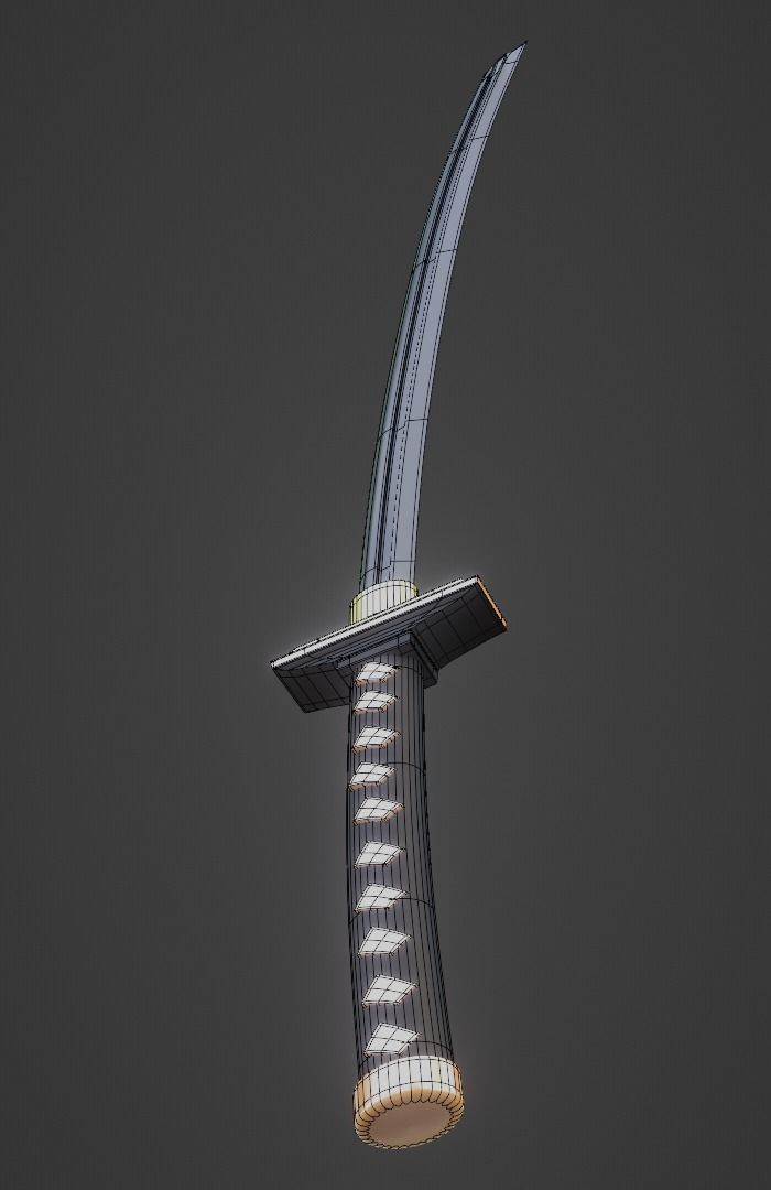 Stylized Katana low-poly game ready free VR / AR / low-poly 3D model ...