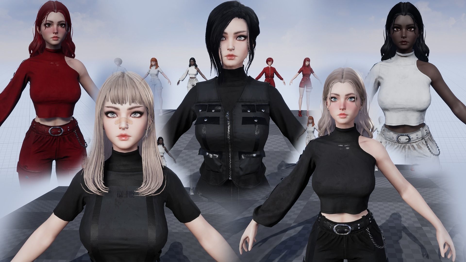 3D model Techwear Girl - Game Ready VR / AR / low-poly rigged | CGTrader