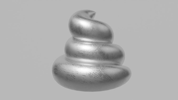 3D model Poo poop 3D model Silver VR / AR / low-poly | CGTrader