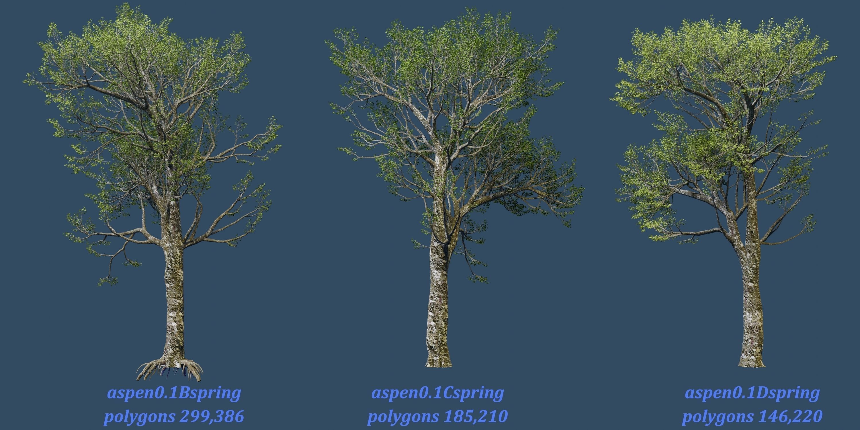 Aspen Tree Ver 0-1-9in1 3D model | CGTrader