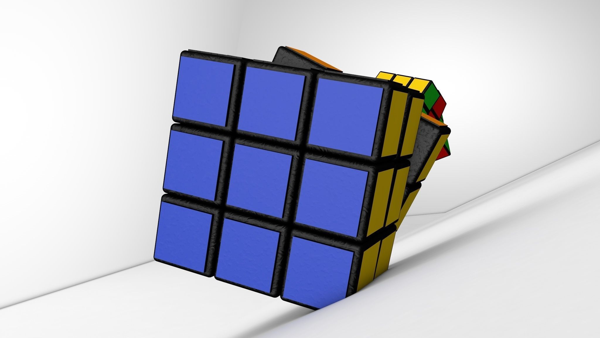 3d Rubiks cube with moving parts animatable free VR / AR / low-poly 3D ...