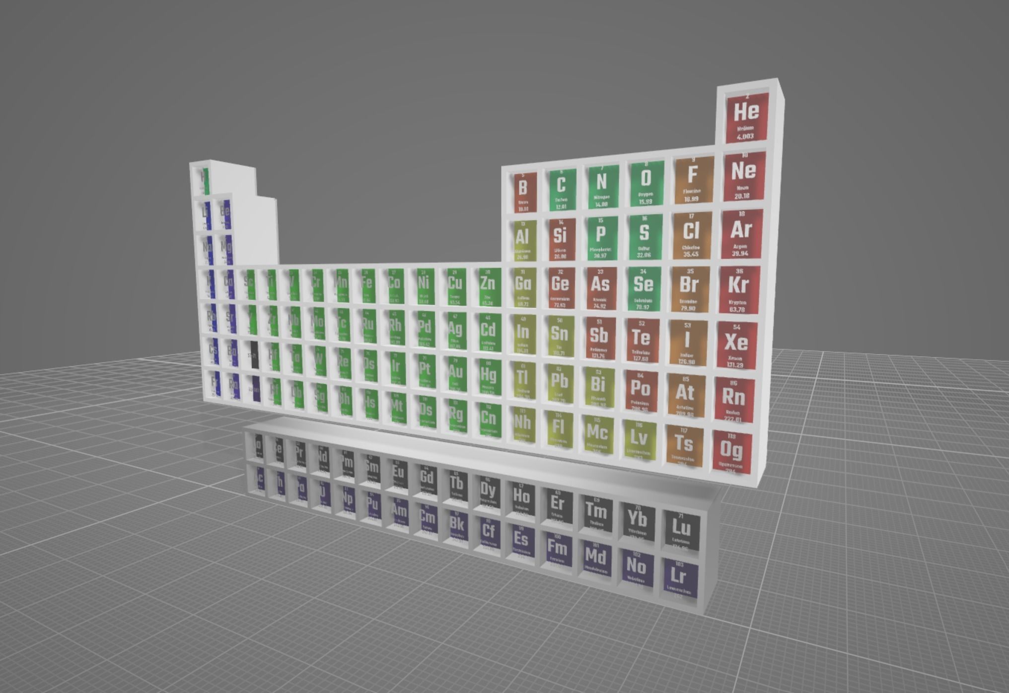 The 3D Periodic Table free 3D model | CGTrader