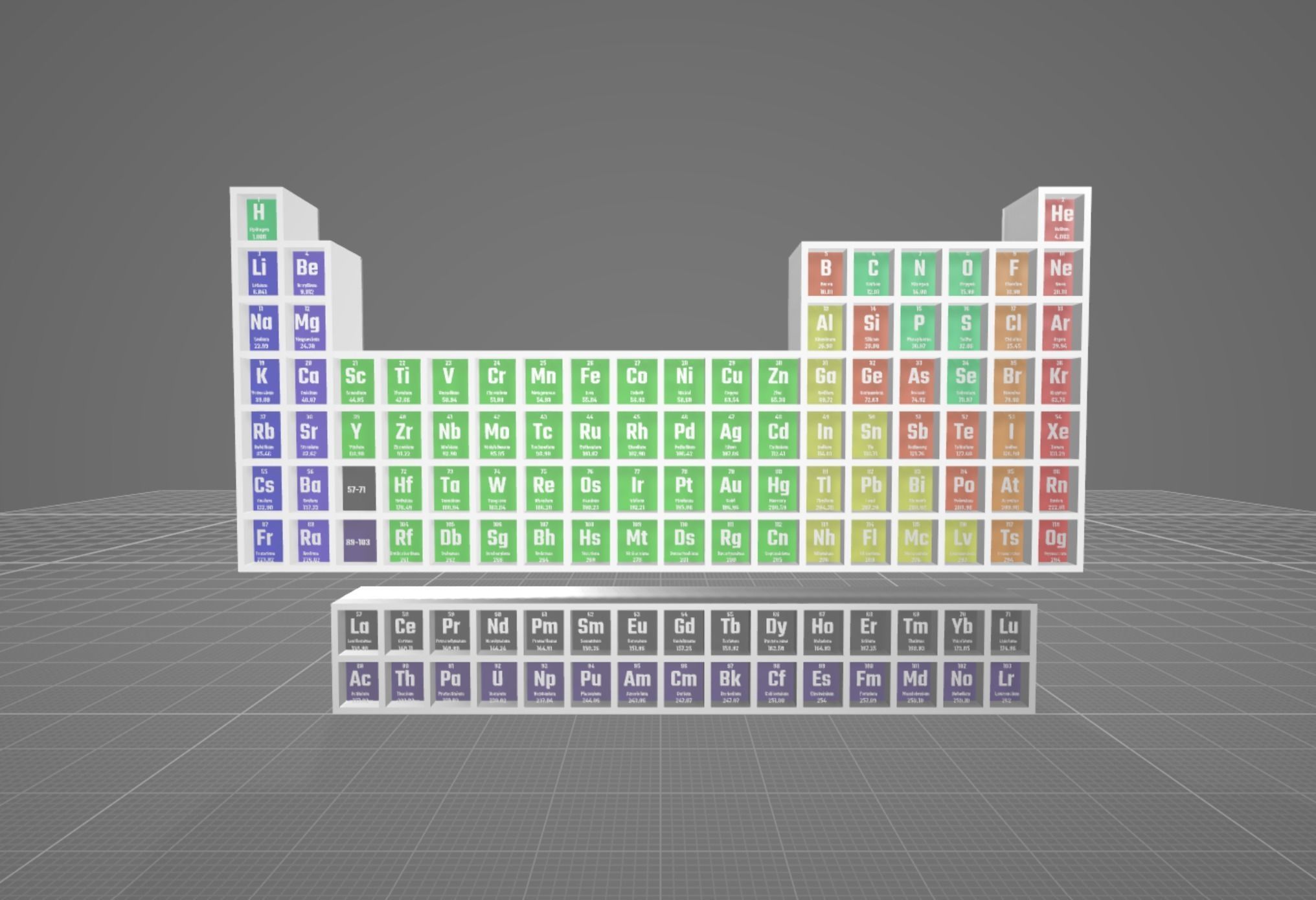 The 3D Periodic Table free 3D model | CGTrader