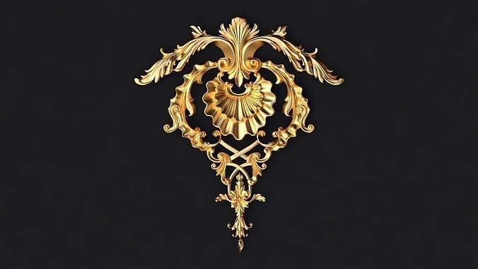 dekor ornate gold design 3D model | CGTrader