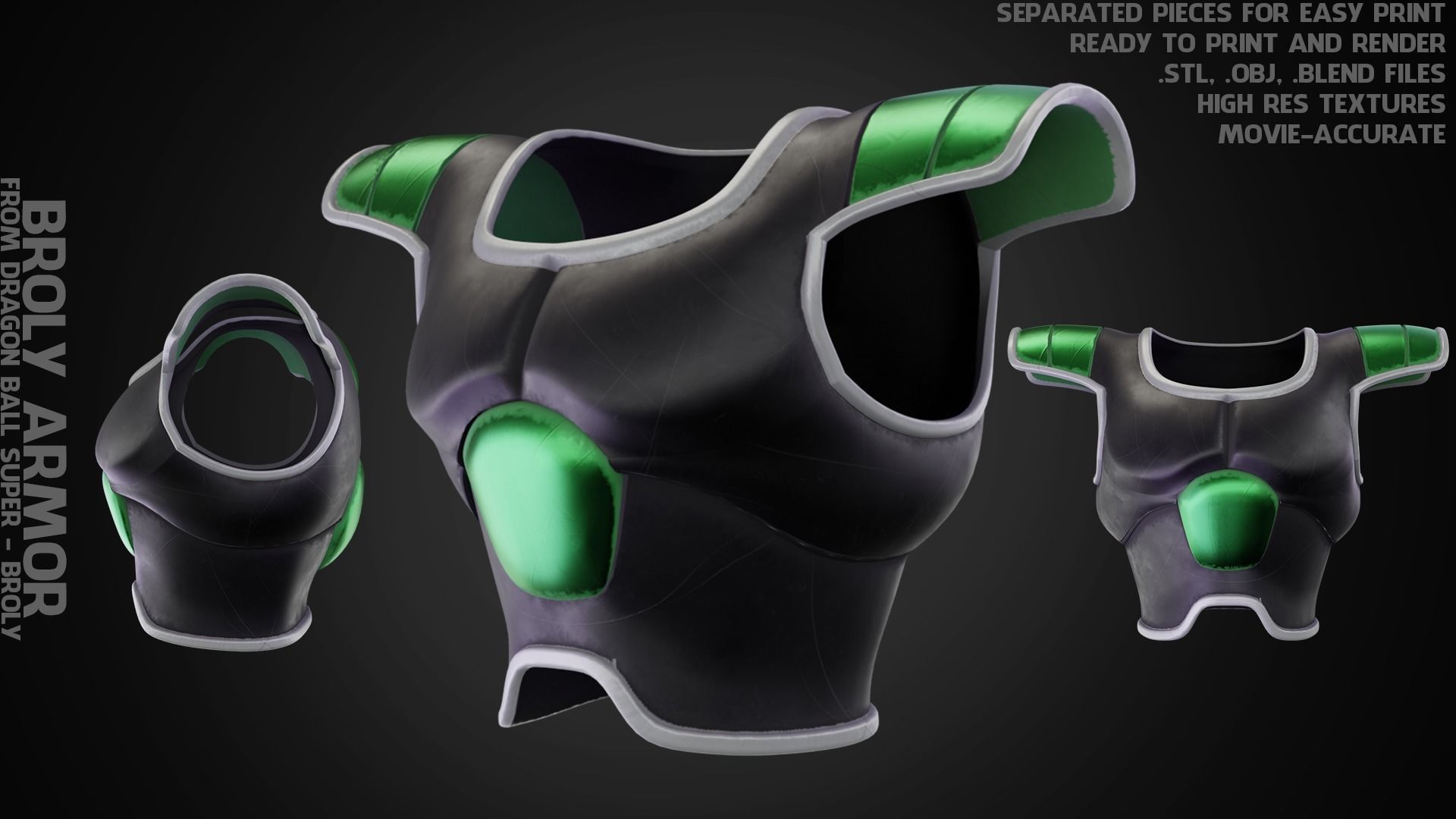 Broly Battle Armor for Cosplay 3D model 3D printable | CGTrader
