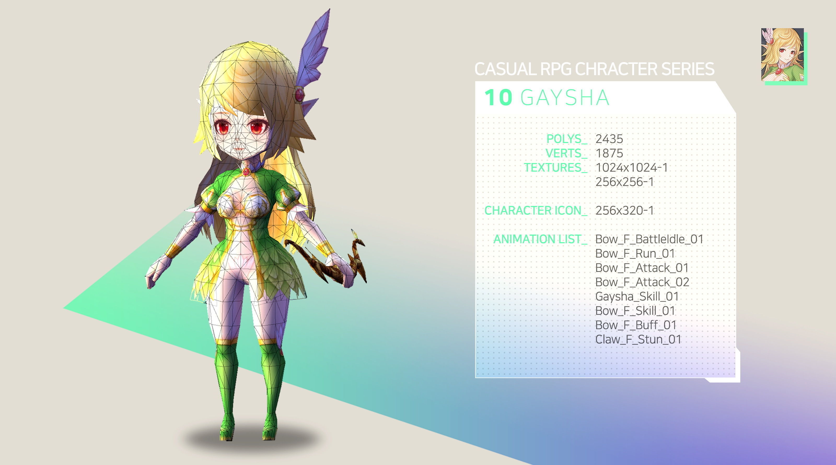 3D model Casual RPG Character - 10 Gaysha VR / AR / low-poly | CGTrader