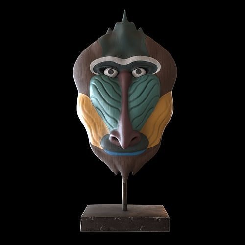 Decorative baboon mask for the interior 3D model | CGTrader