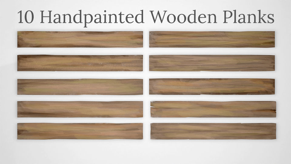 3D model Handpainted Wooden Planks VR / AR / low-poly | CGTrader
