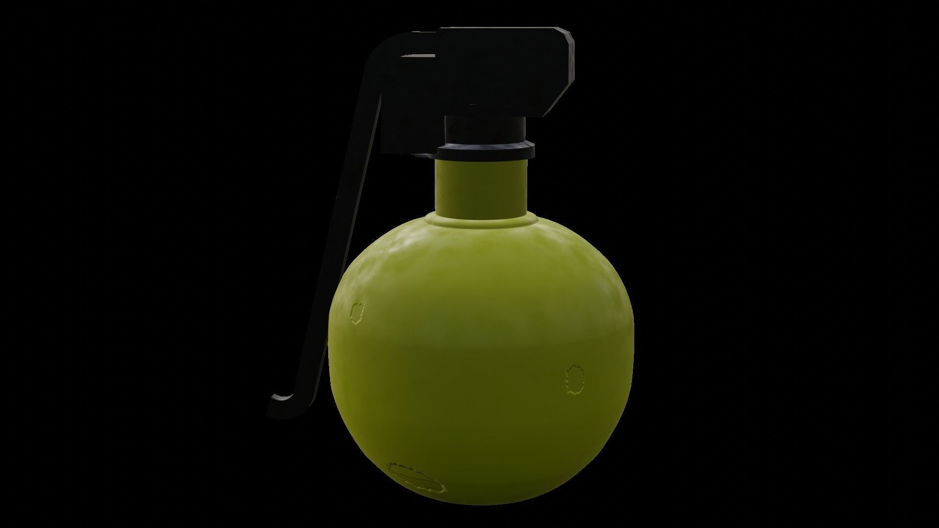 3D model Yellow grenade with smiley face low-poly PBR game ready VR ...