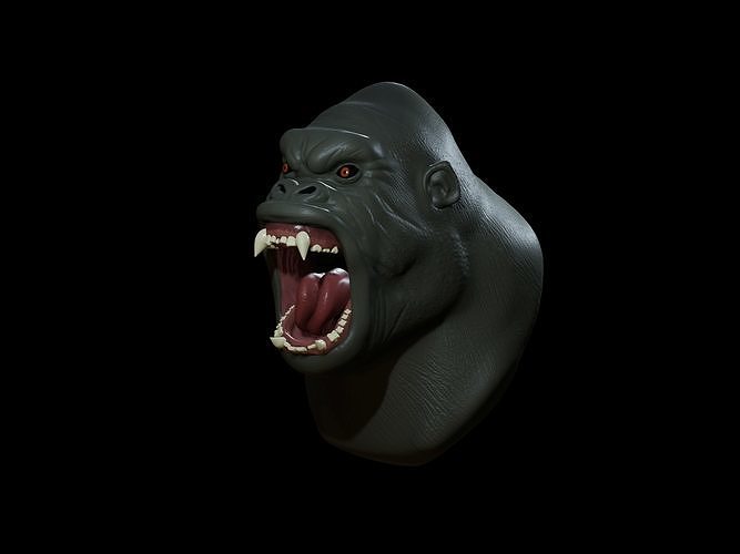 Gorilla Head 3D model 3D printable | CGTrader