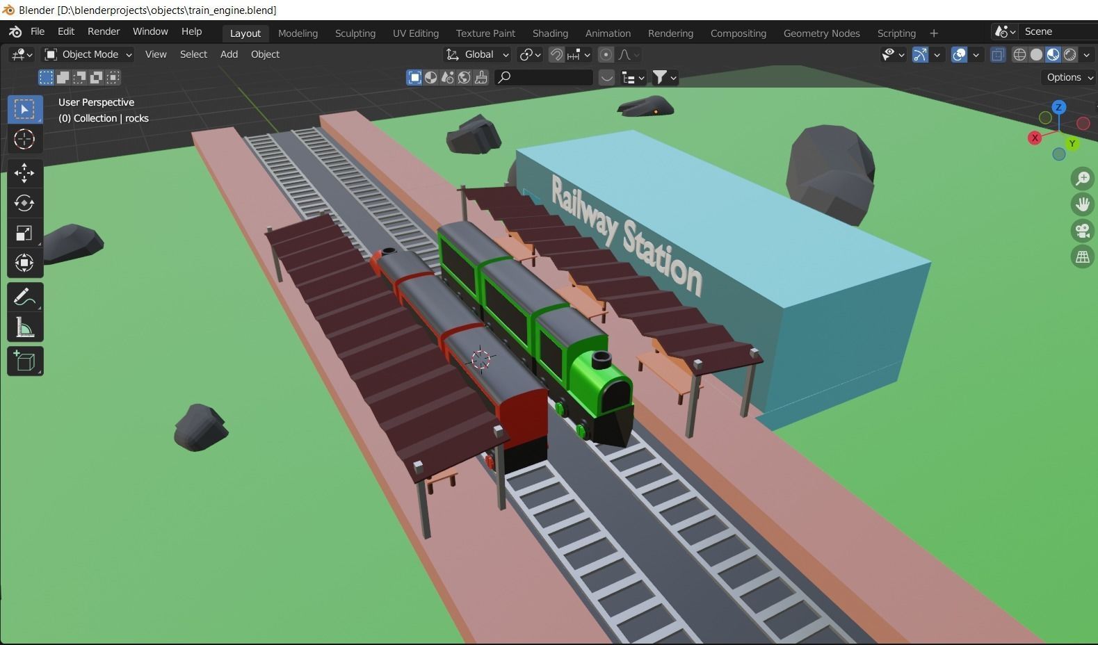 3D model Low poly railway station VR / AR / low-poly | CGTrader