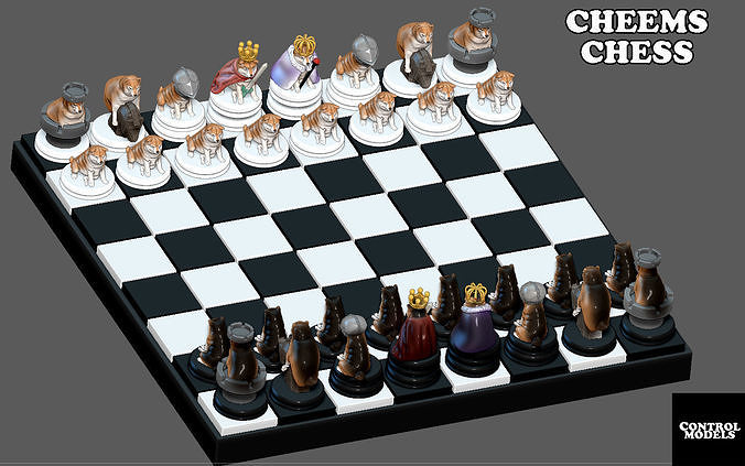 CHEEMS DOGE DOGGY CHESS SET PACK 3D model 3D printable | CGTrader