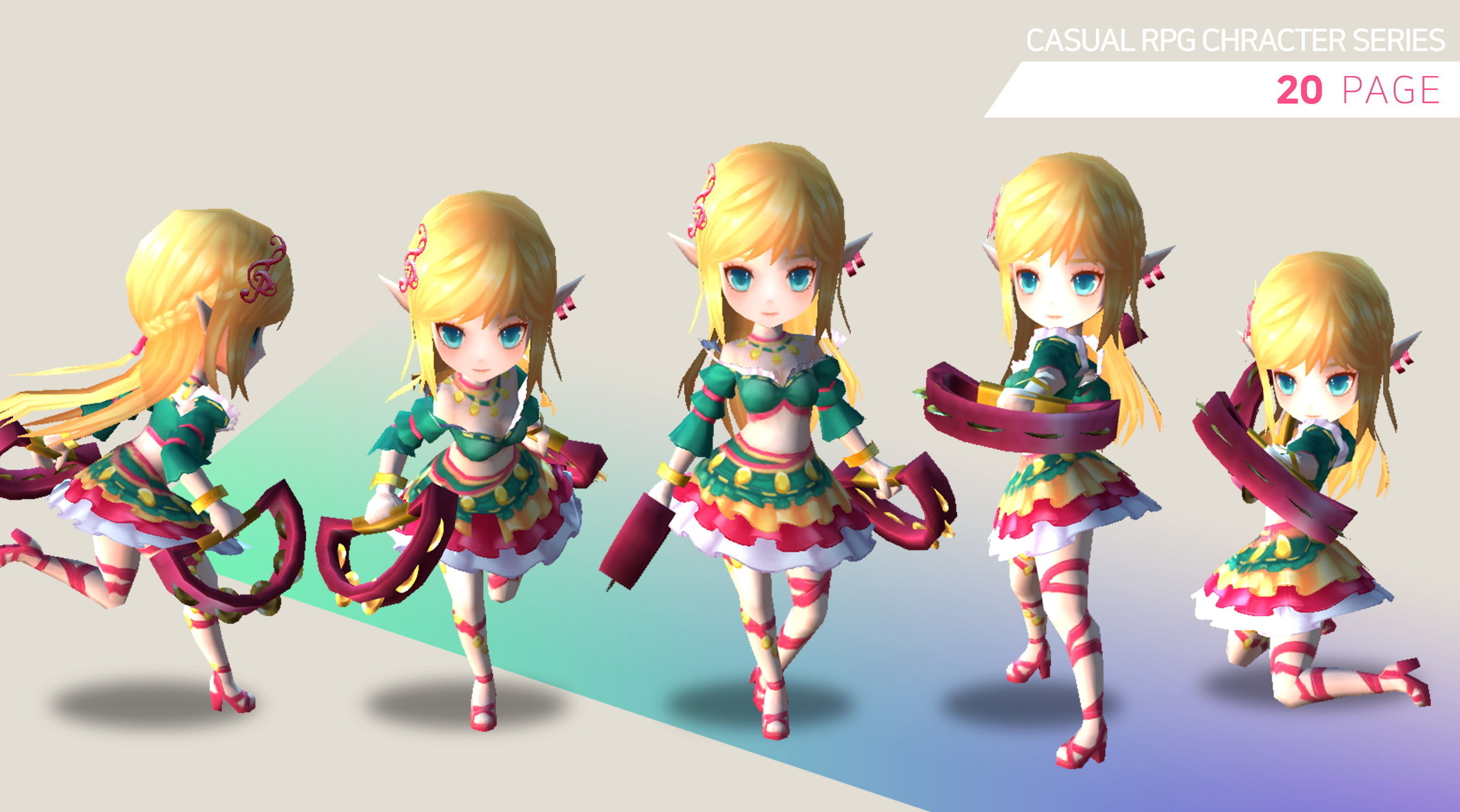 3D model Casual RPG Character - 20 Page VR / AR / low-poly | CGTrader