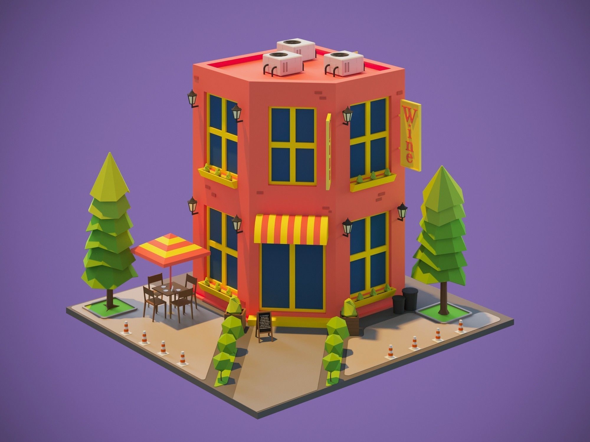Houses Low-Poly Packs 3D model | CGTrader