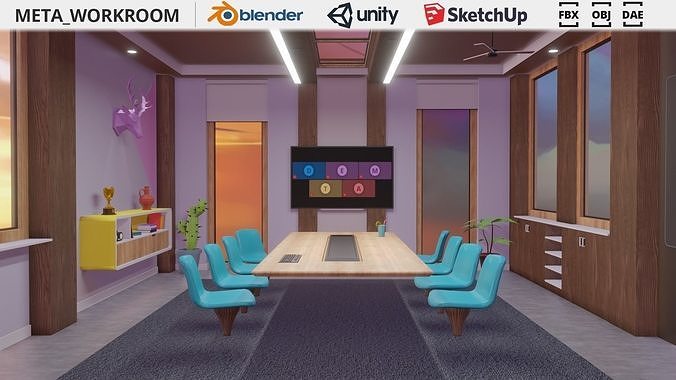 3D model Metaverse Workroom VR / AR / low-poly | CGTrader
