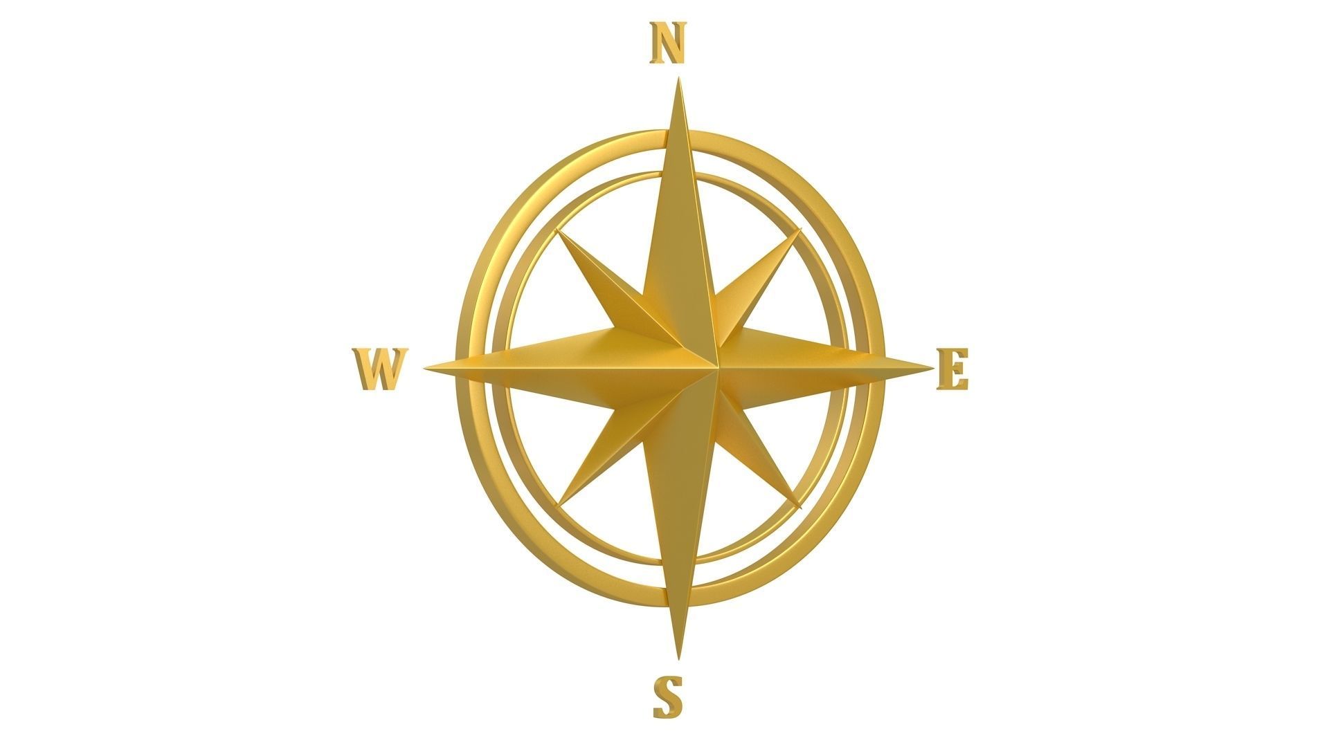 Basic Compass Rose 3D model | CGTrader