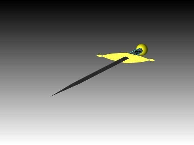 A sword model in AutoCAD free 3D model | CGTrader