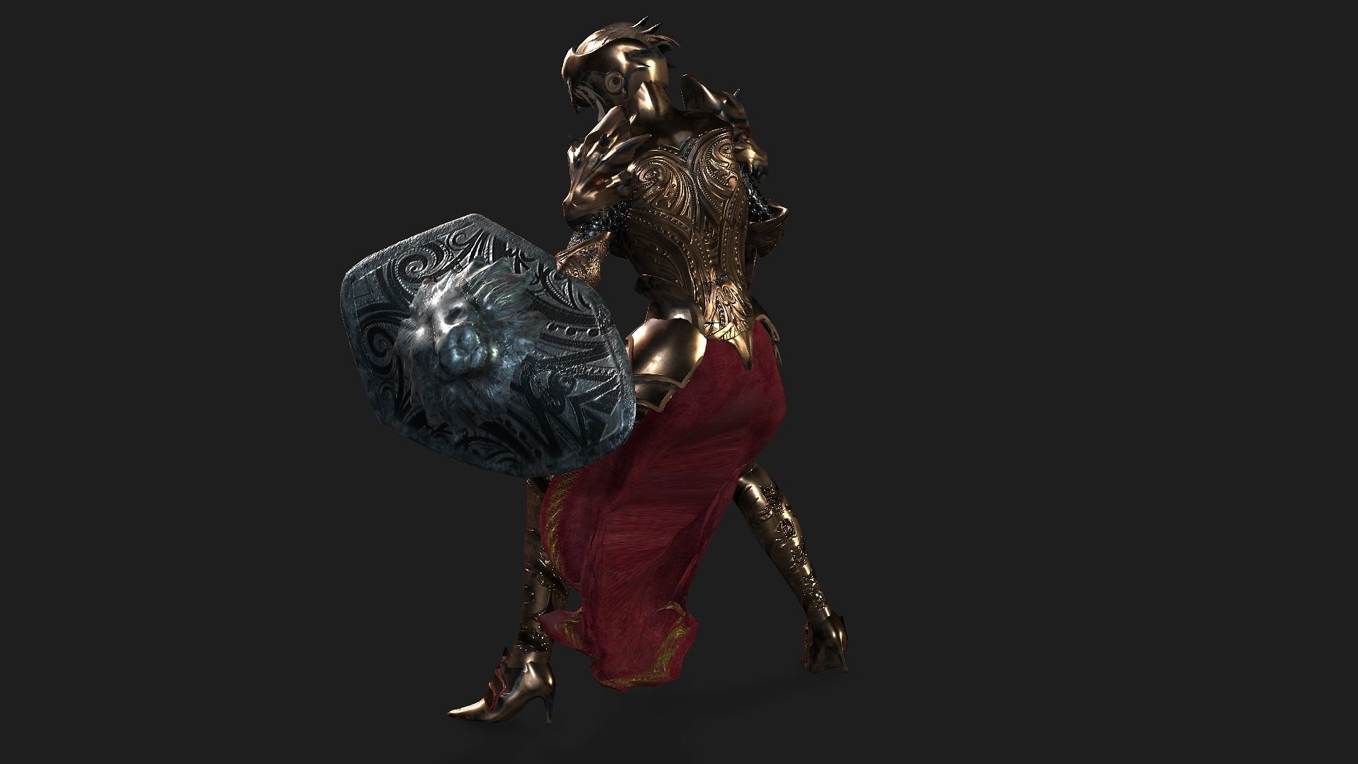 3D model Female warrior VR / AR / low-poly | CGTrader