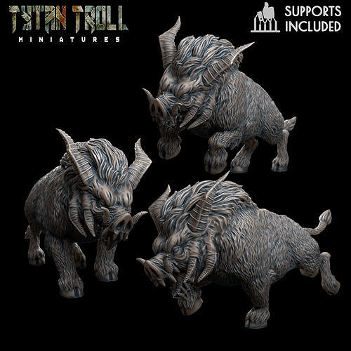 Boar Bundle - Pre-Supported 3D model 3D printable | CGTrader