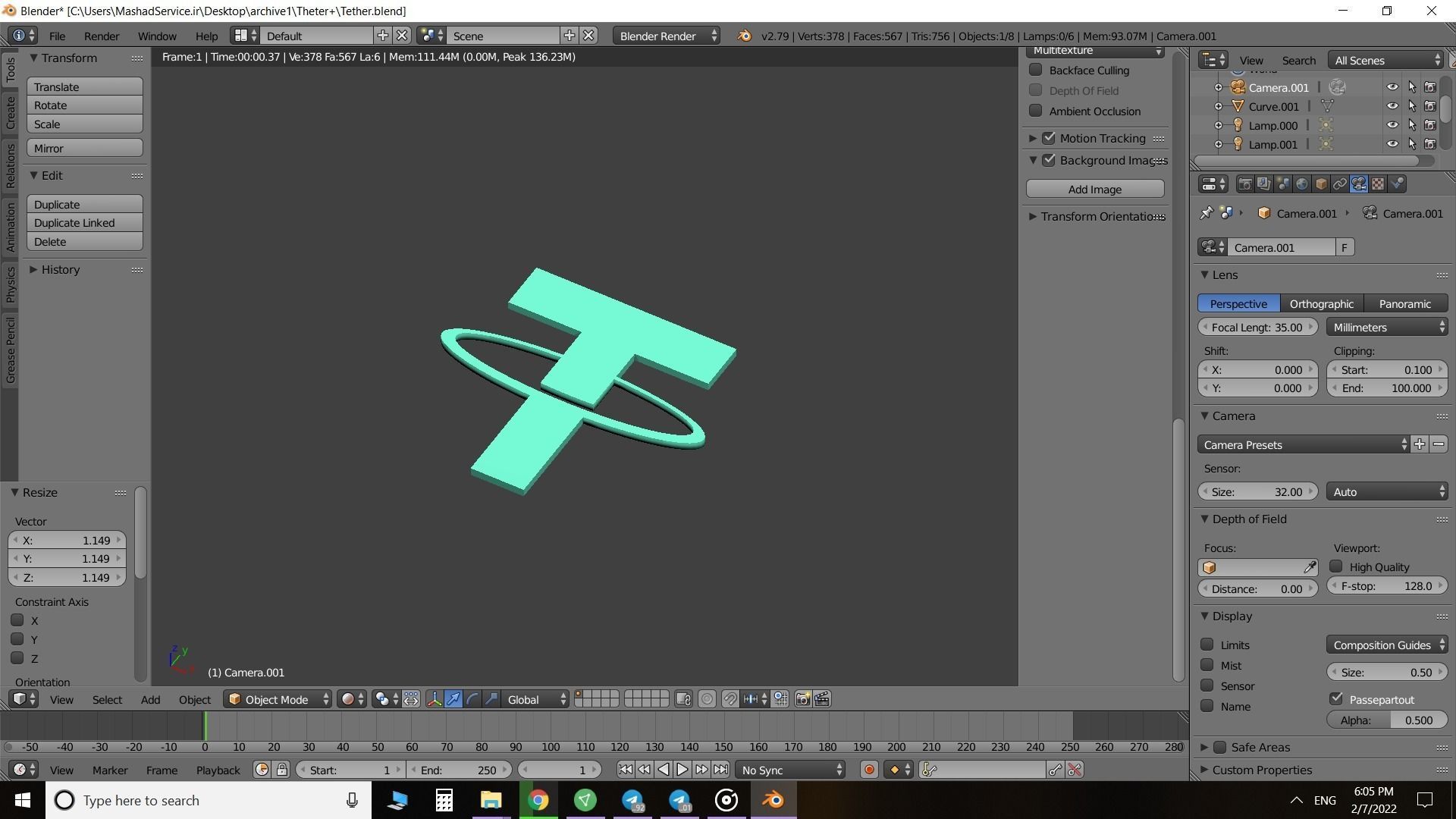 Tether logo 3D model | CGTrader