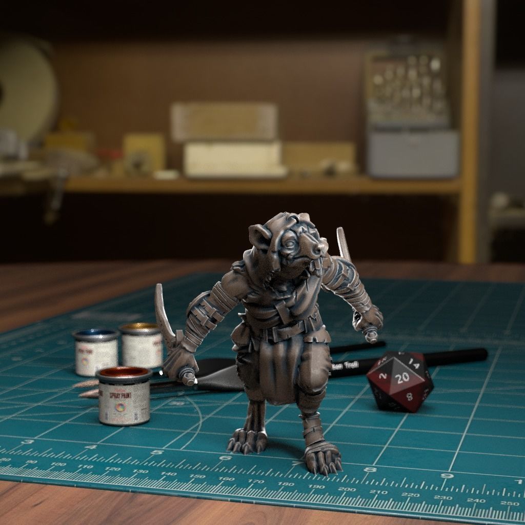 Giant Rat Rogue - Pre-Supported 3D model 3D printable | CGTrader