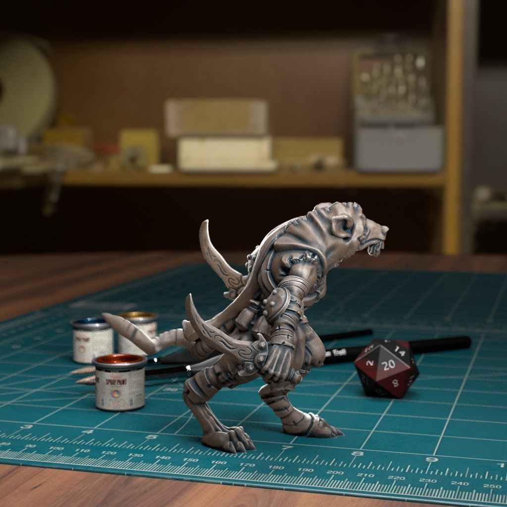 Giant Rat Rogue - Pre-Supported 3D model 3D printable | CGTrader