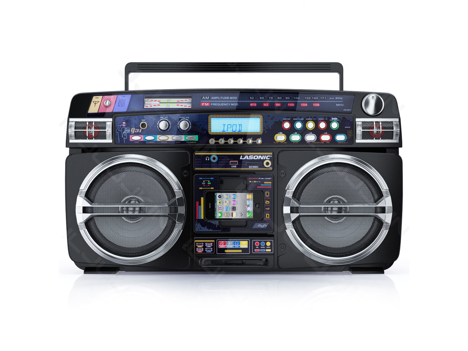 Modern Boombox with iPhone 3D model | CGTrader