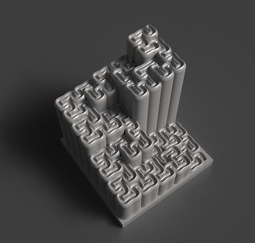 Hilbert Curve Fractal Marble Slide 3D model 3D printable | CGTrader