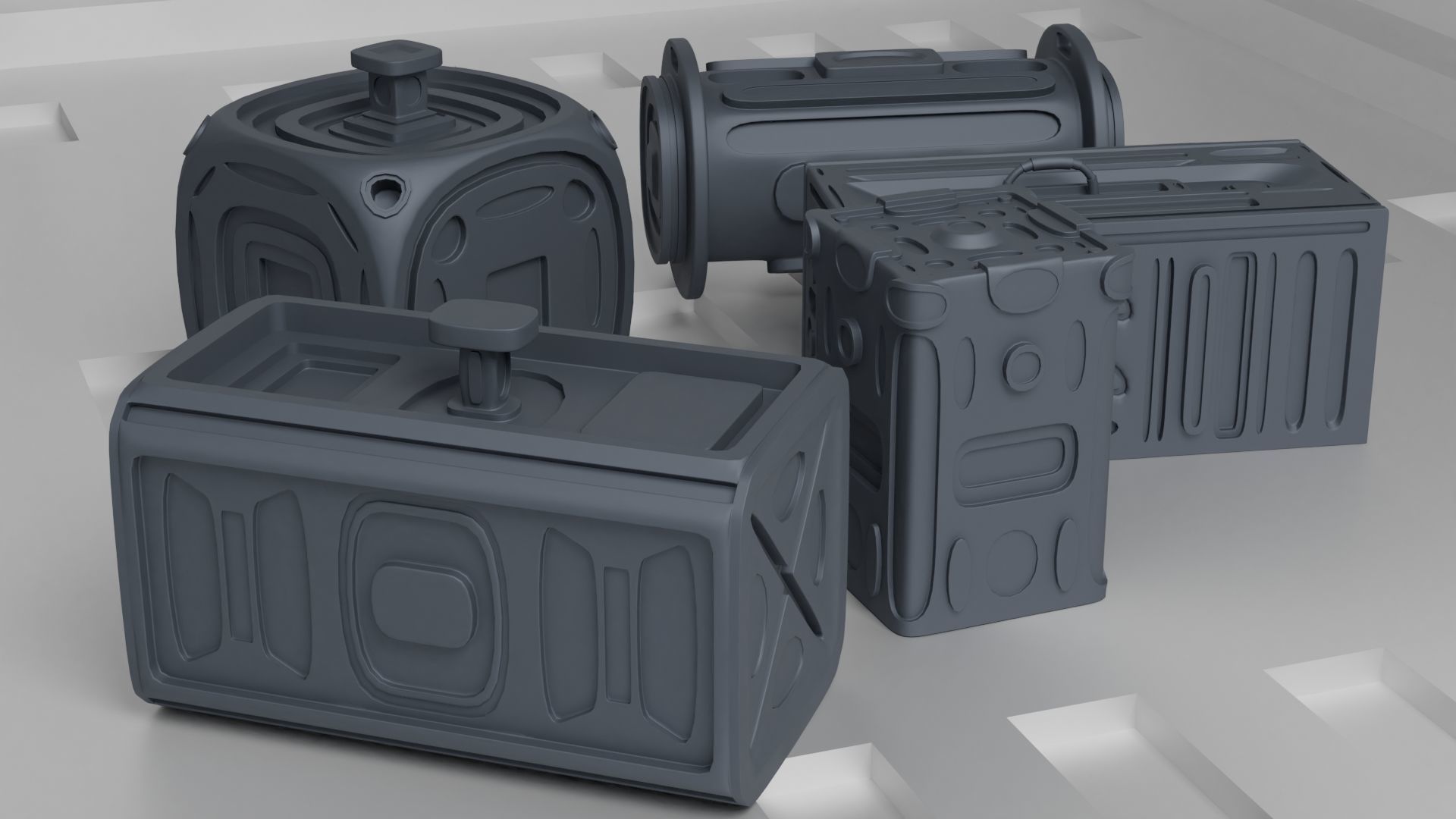 Sci-Fi Containers kit 3D model | CGTrader