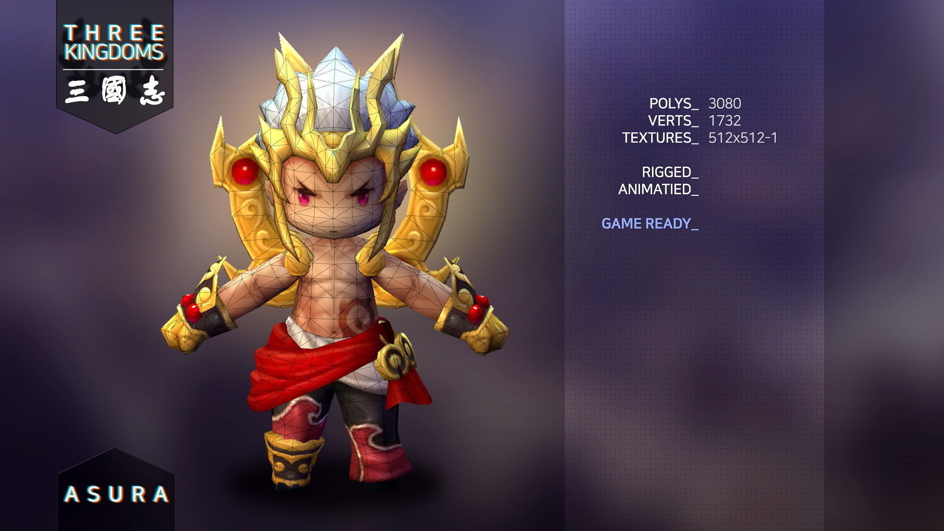 3D model Three kingdoms - Asura VR / AR / low-poly | CGTrader