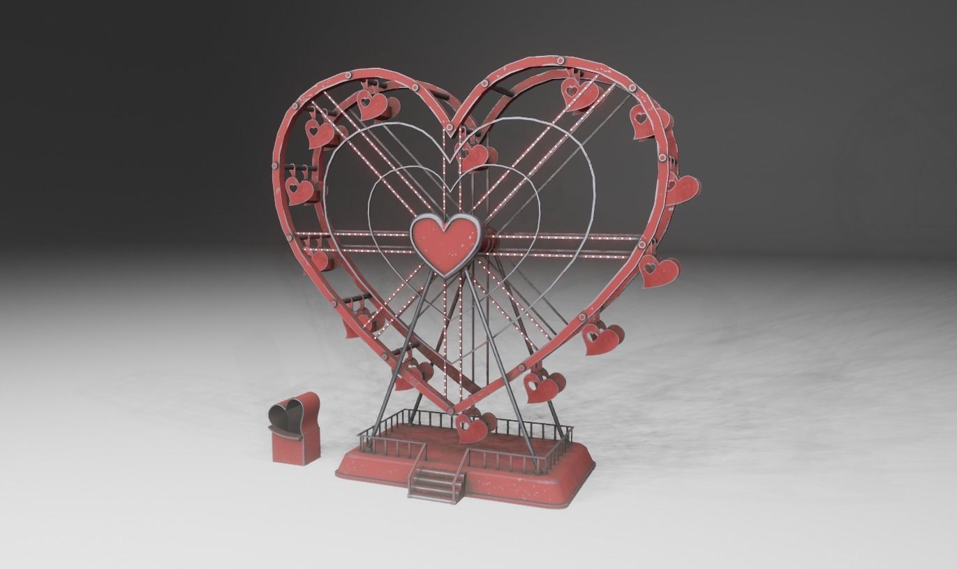 3D model Ferris wheel at heart VR / AR / low-poly | CGTrader