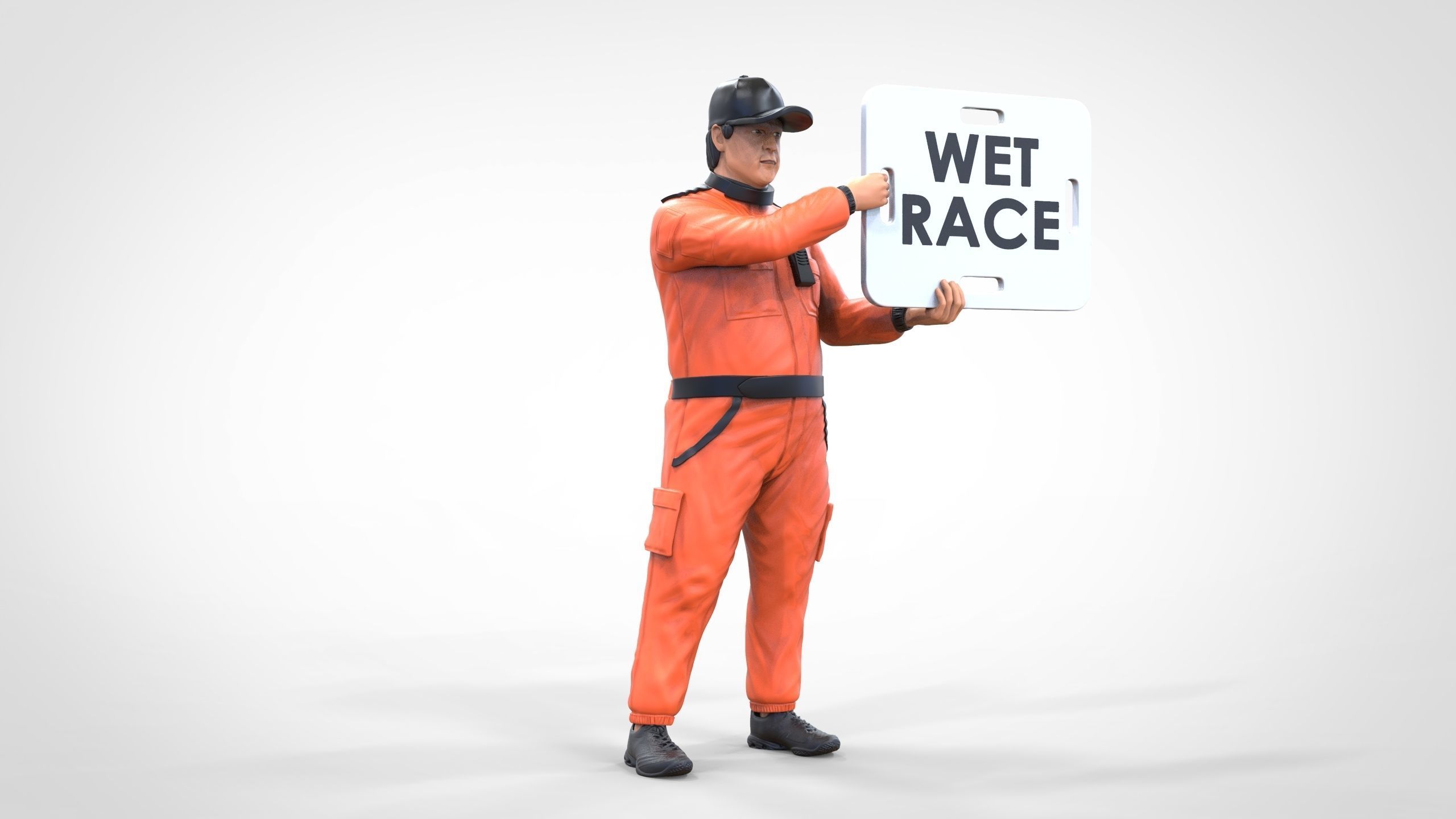N4 Race Marshal with sign 3D model 3D printable | CGTrader