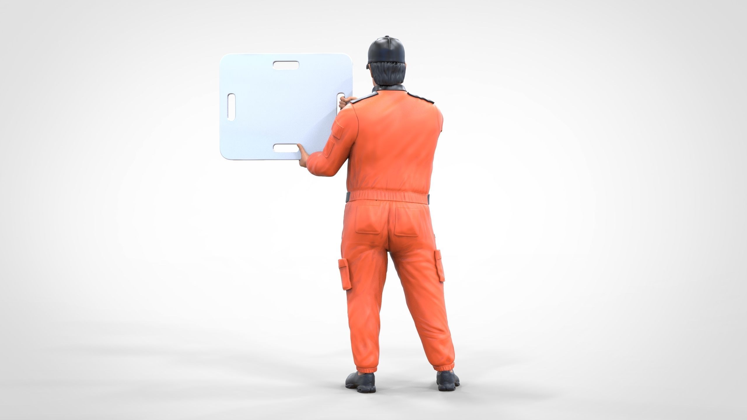 N4 Race Marshal with sign 3D model 3D printable | CGTrader