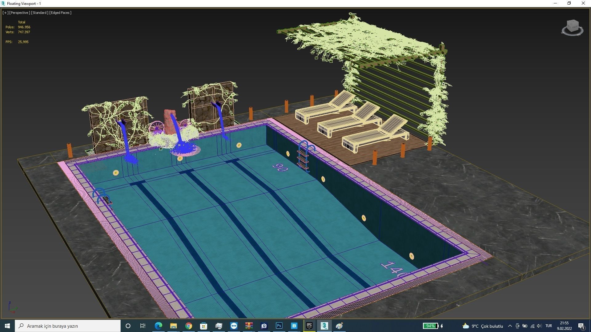 3D model Realistic Pool Vray and Corona VR / AR / low-poly | CGTrader