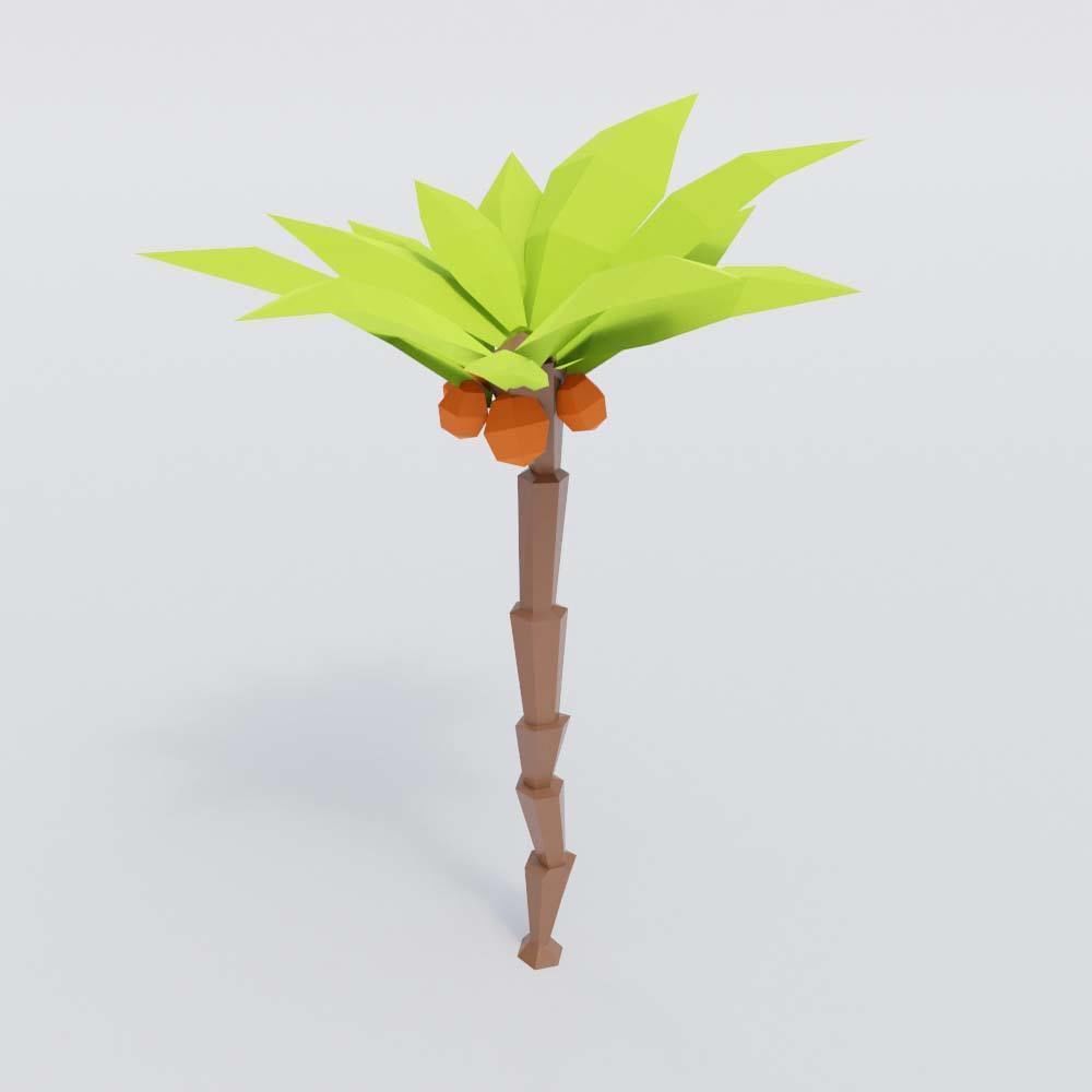 3D model Coconut tree lowpoly toon 3d model VR / AR / low-poly | CGTrader