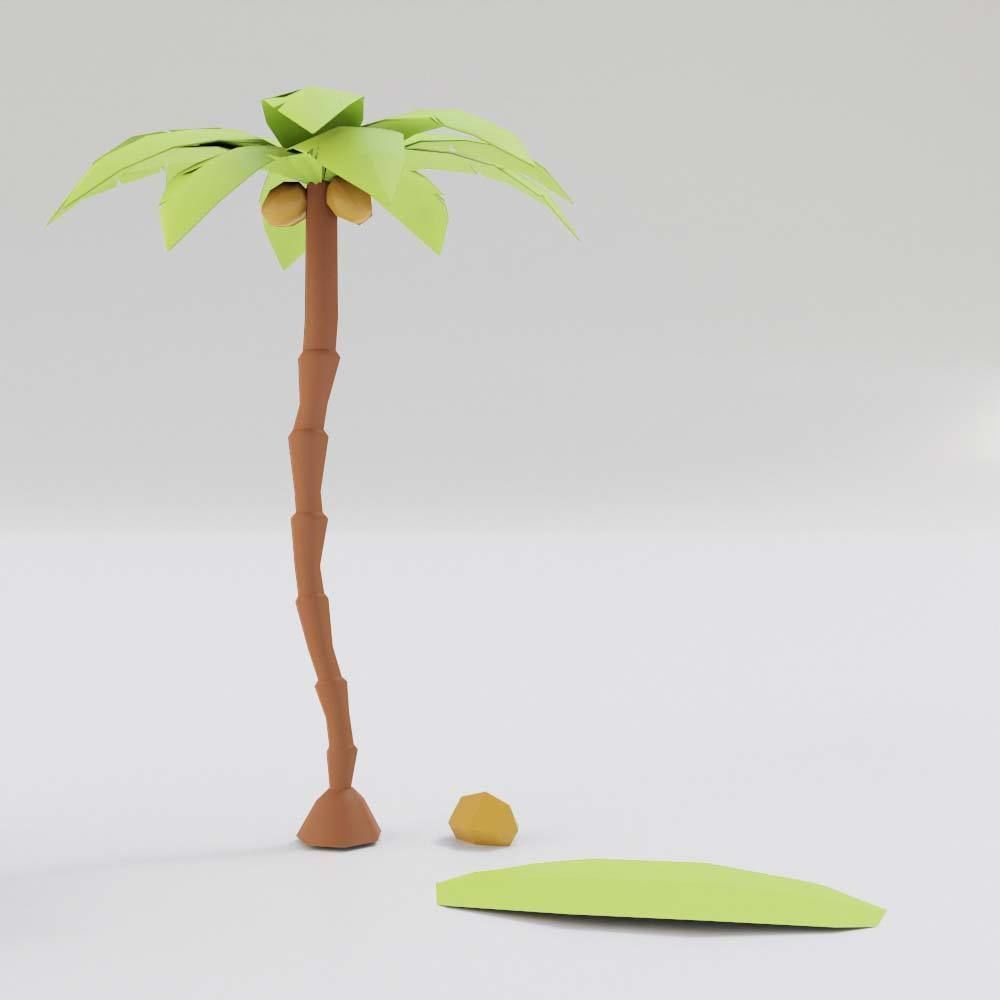 3D model Coconut tree lowpoly toon 3d model VR / AR / low-poly | CGTrader