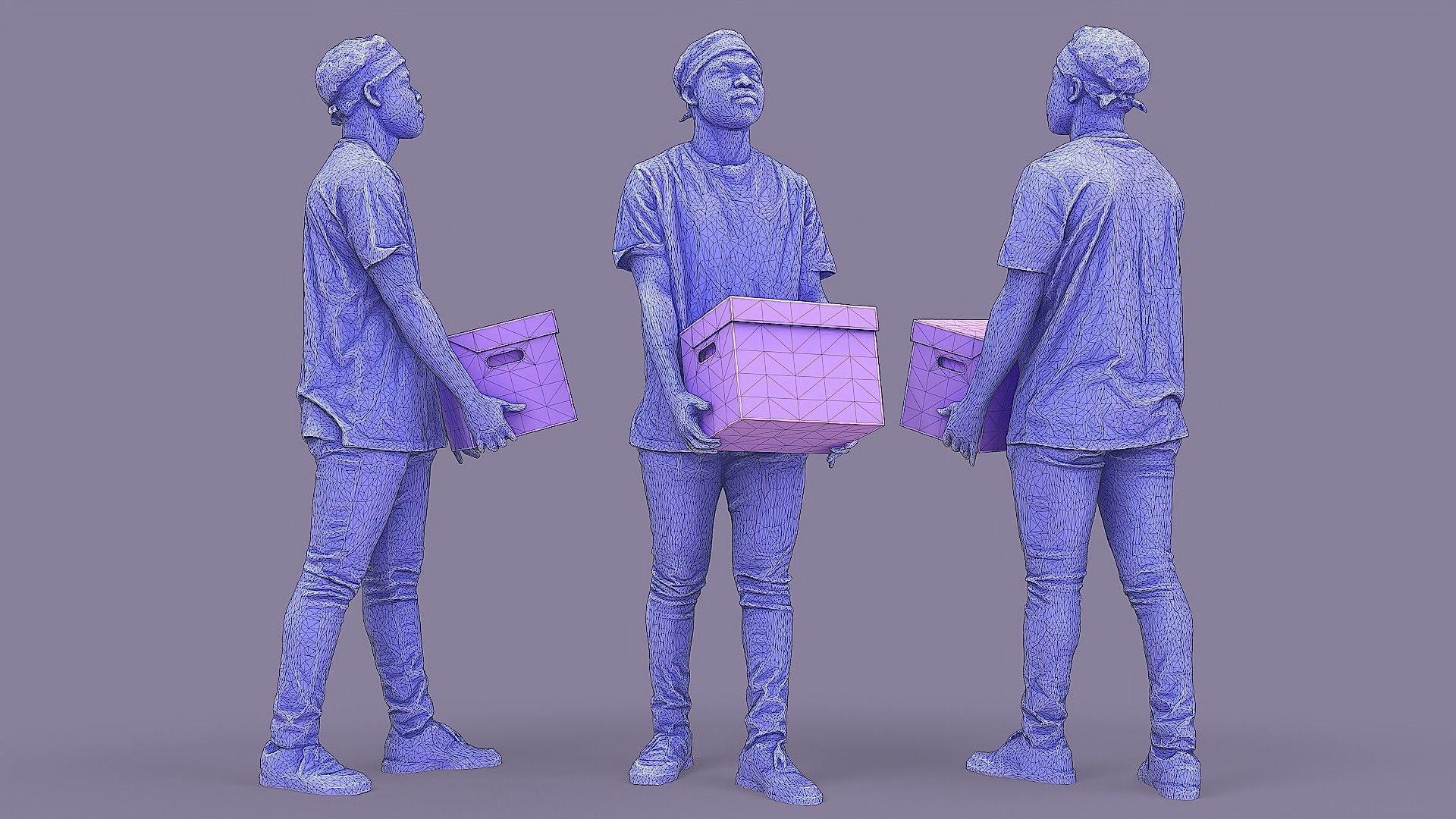 Buddy with Box 3D model | CGTrader