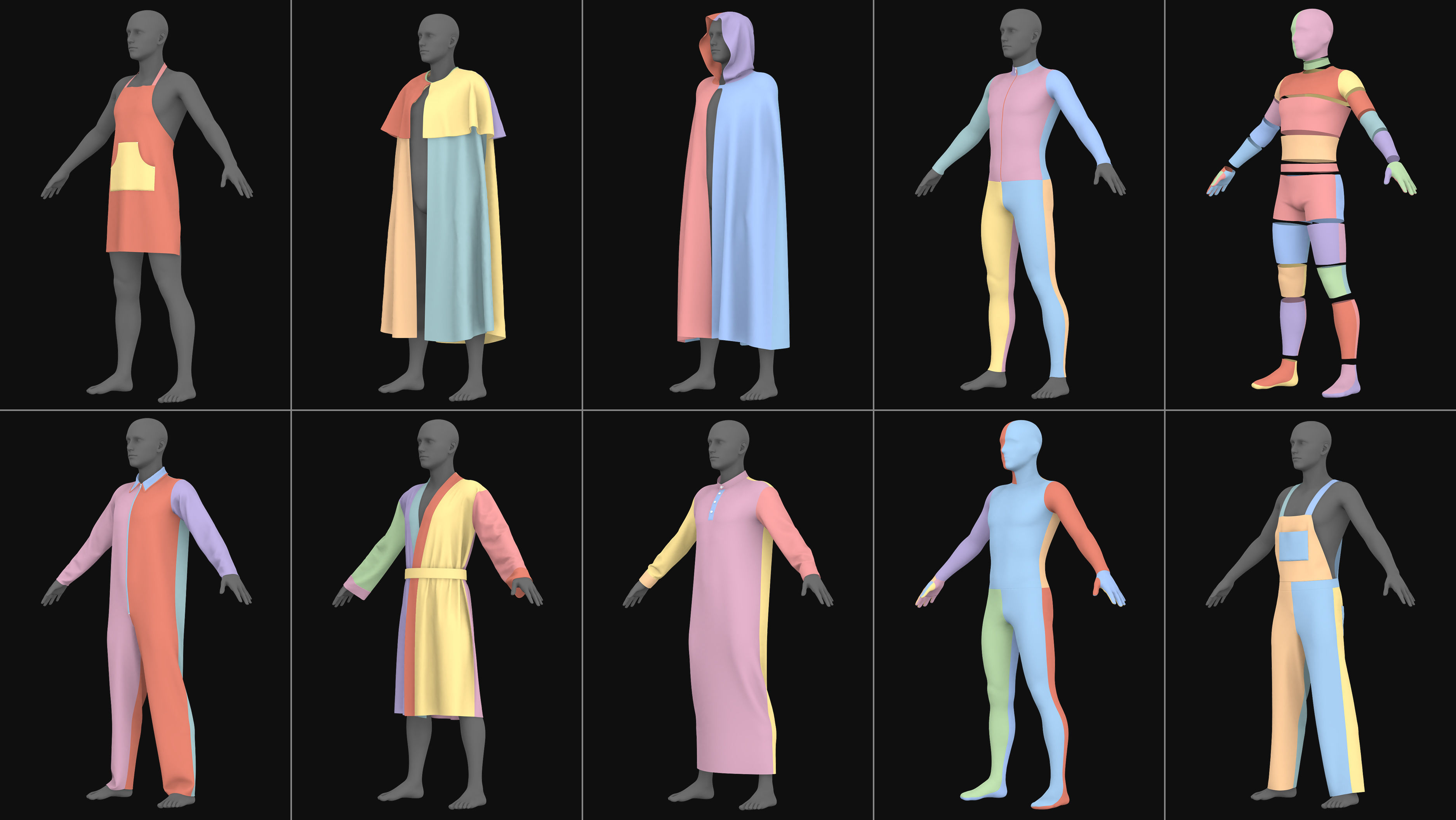 Female and male basic clothes pack MD Clo 3D zprj obj 3D model | CGTrader