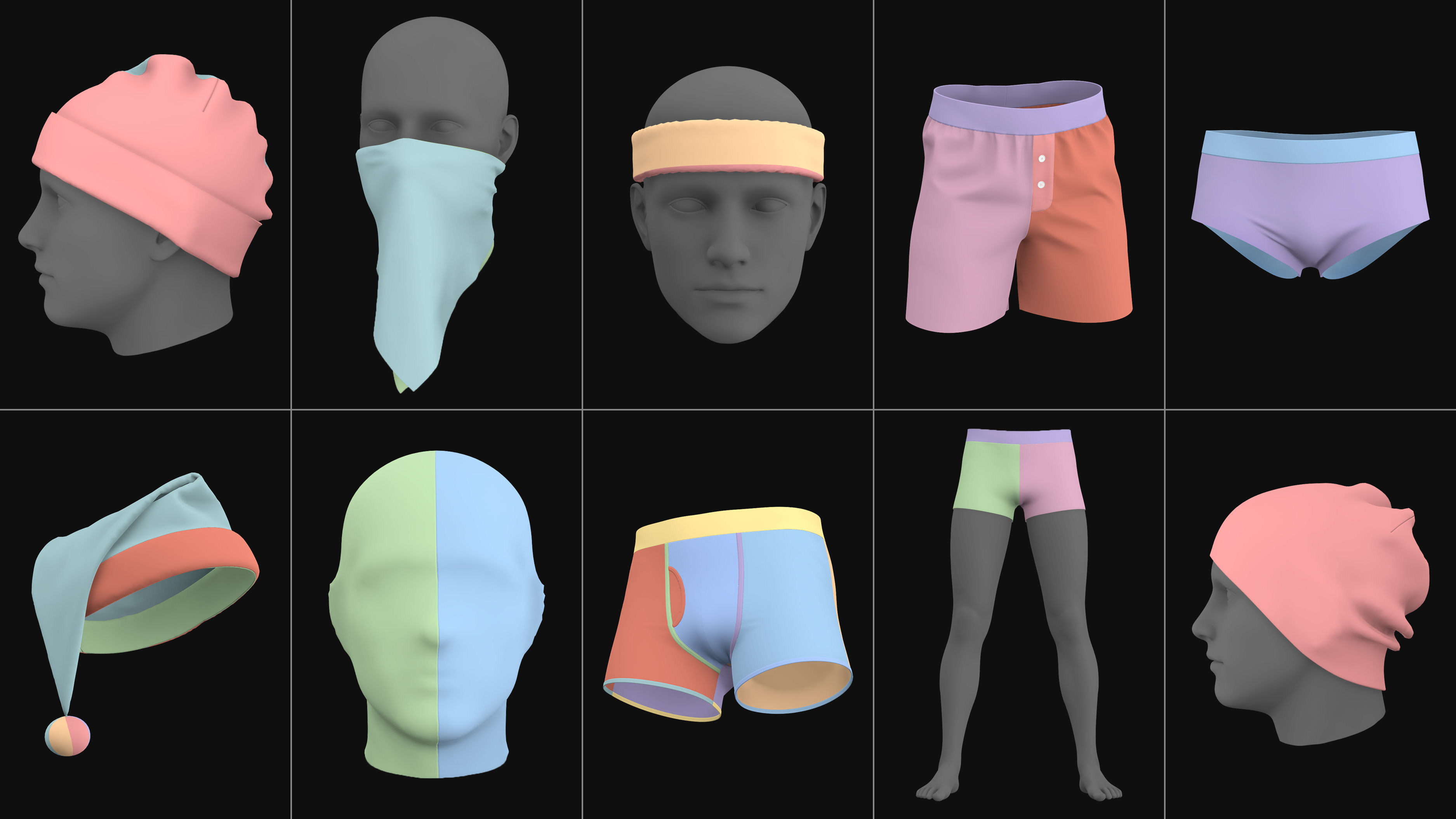 Female and male basic clothes pack MD Clo 3D zprj obj 3D model | CGTrader