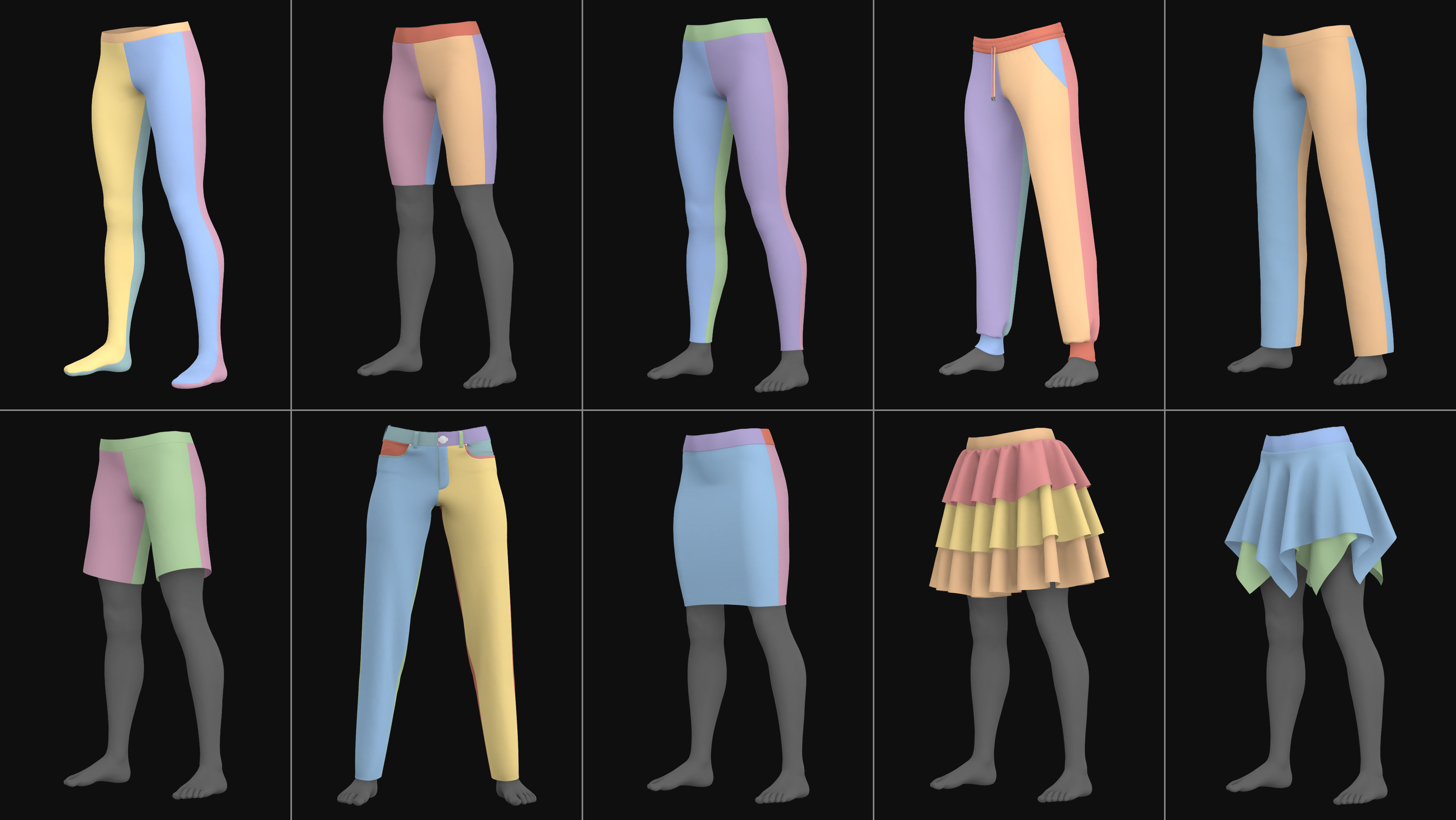 Female and male basic clothes pack MD Clo 3D zprj obj 3D model | CGTrader