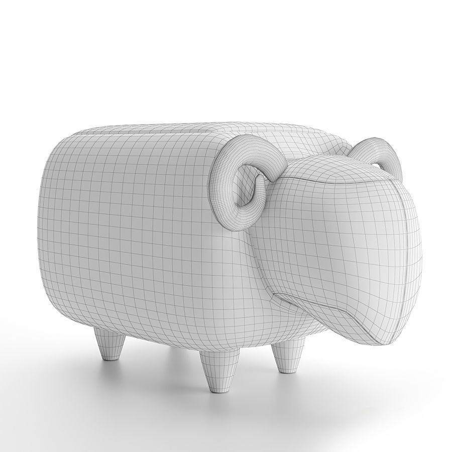 Pouffe - Sheep 3D model | CGTrader