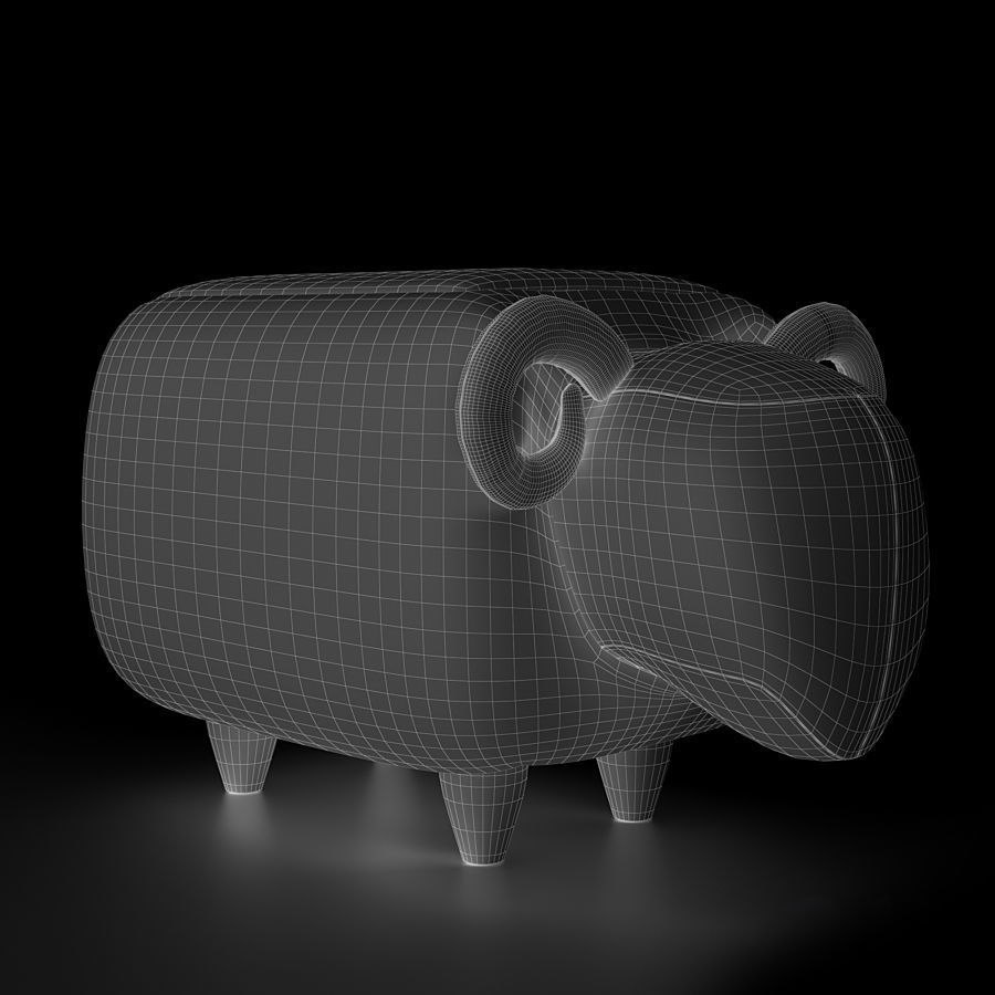 Pouffe - Sheep 3D model | CGTrader