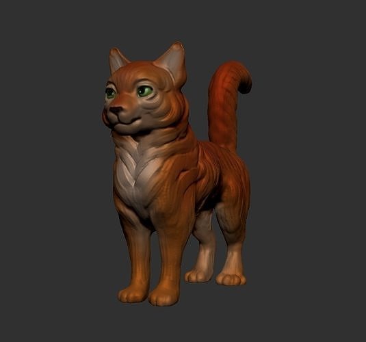 Long-haired cat 3D model 3D printable | CGTrader