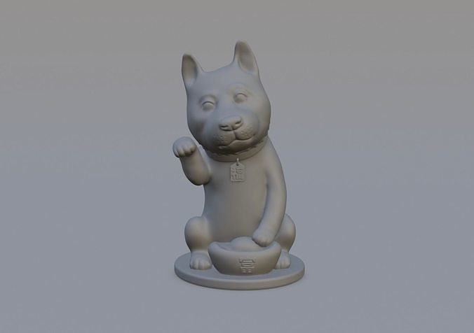 Maneki dog 3D model 3D printable | CGTrader